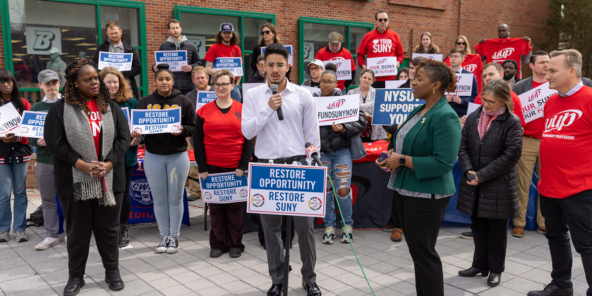 EOP student speaks at UUP rally - Binghamton News